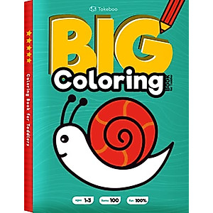 Tokeboo BIG Coloring Book for Toddler: 101 Simple JUMBO Coloring Pages Including Animals, Fruits, Vegetables, Transport, Nature, and More! (For Kids Ages 1, 2, 3, and Up)