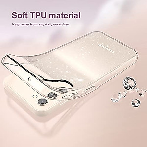 KSWOUS Glitter Case for Samsung Galaxy S23 Plus, with Screen Protector[2 Pack], Clear Bling Sparkly Cute Shockproof Protective Slim Cover for Women Girls for S23 Plus Case