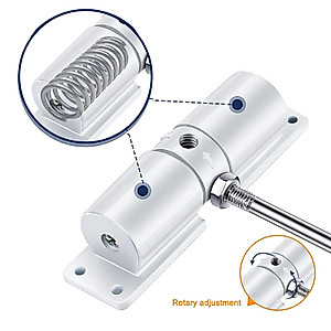 Automatic Door Closer, Zinc Alloy Safety Spring Door Closer Adjustable 30 kg Closing Door Hinge (White)