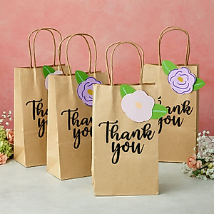 Sparkle and Bash Thank You Party Favor Kraft Bags (9 x 5.3 x 3.15 in, 100 Pack)