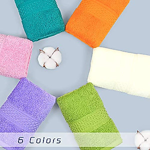 Cleanbear Ultra Soft Hand Towels 12 Pack 6 Colors 100% Cotton Hand Towel Set for Family Members (13 x 29 Inches)