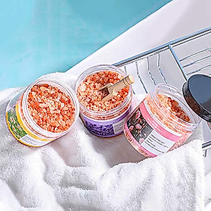 Epsom Salt for Soaking - 8pcs Pink Himalayan Bath Salts Gift Set with Essential Oil, Bath Bombs, Wooden Scoop, Revitalize and Soothes Skin, Bath Sets for Women Gift Spa Gifts Set for Valentine's Day