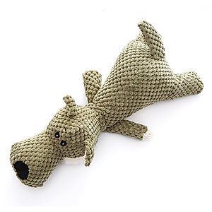 Their World Tough Interactive Chew Toys for Dogs, Plush, Water Resistant, Animal Squeak Toys, Interactive, Cute Animal Design, Durable and Fun (Coyote)
