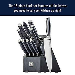 HENCKELS Graphite Razor-Sharp 13-pc Knife Set German Engineered Informed by 100+ Years of Mastery, Chefs Knife, Black/Stainless