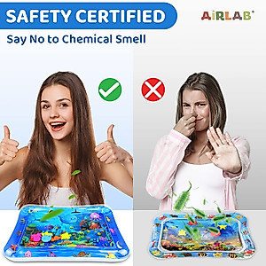 Airlab Tummy Time Baby Water Play Mat Inflatable Toy Mat for Infant & Toddlers Activity Center for 3 6 9 Months Newborn Boy Girl BPA Free