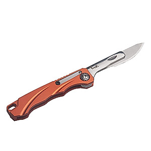Tungyi Daily Pocket Folding Utility Knife with 10 Replaceable Quick Change Blades, Ultra Compact and Lightweight (Orange)