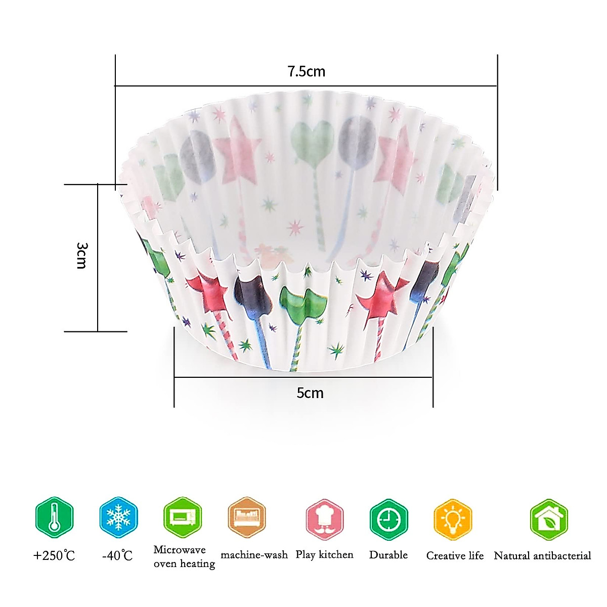 600 Pcs Cupcake Liners Paper, Cupcake Baking Cups, Multicolor Non-stick Muffin Cupcake Molds Wrappers Liners Cups for Baking Muffin Cupcake Halloween Christmas Party