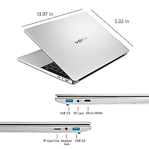 VGKE [Windows 11 Home] M15 Laptop AMD Ryzen 7 3700U RX Vega 10 Graphics 16GB DDR4 256GB SSD Backlit Keyboard, WiFi, BT4.2 (Silver)