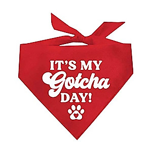 It's My Gotcha Day! Dog Bandana (12 Red, One Size)