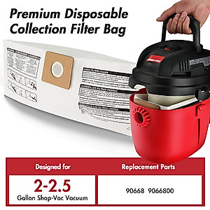 Shop-Vac 90668 2-2.5 Gallon Disposible Filter Bags,6 Pack