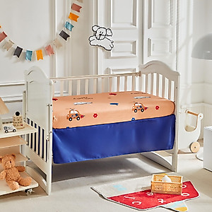 3 Pieces Pinch Pleated Summer Crib Bedding Set Silk Satin Solid Color Gray Cute Baby Comforter with Ruffle Fringe Unisex Pintuck Crib Fitted Sheet with Pillowcases for Boys and Girls