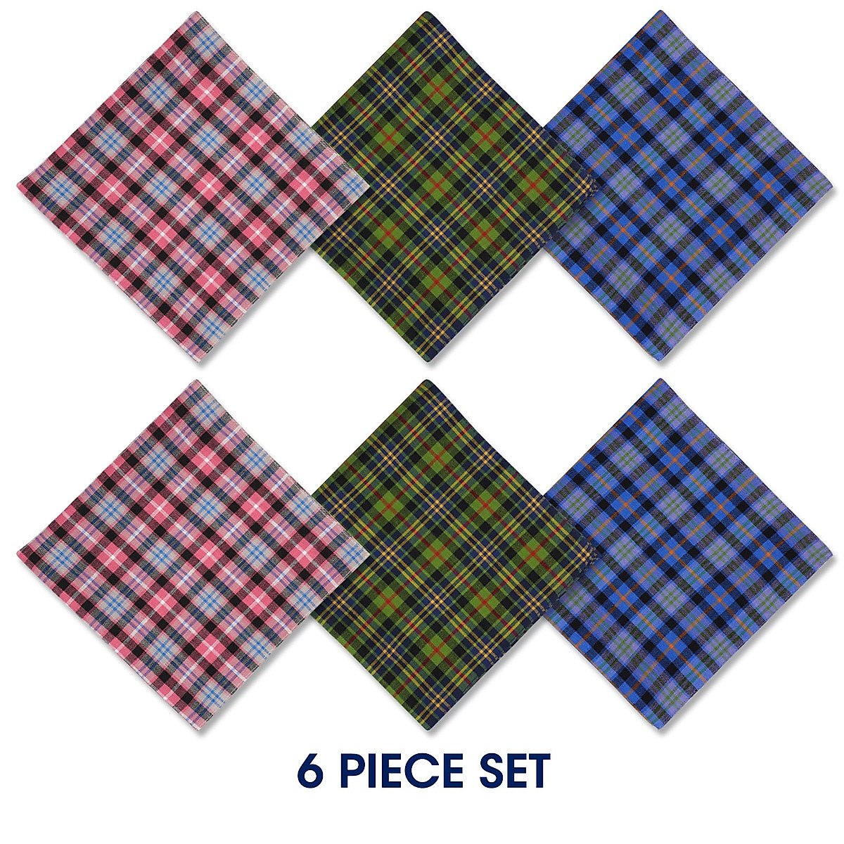 Zenssia Handkerchiefs Mens 100% Cotton Soft 6 Piece Gift Set