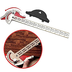 HTTMT- 13" Woodworker Edge Ruler 0-70°Adjustable Protractor Angle Finder Two Arm Carpentry Ruler Measure Layout Tool [P/N: ET-TOOL041-15-RAW]…