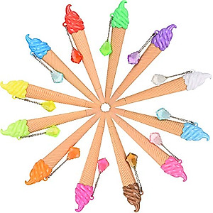12 Pieces Ice Cream Pen Novelty Cute Ink Pen Assorted Color Summer Writing Pen for Kids School Supplies Party Favor