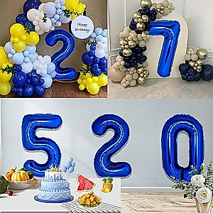 40 Inch Giant Navy Blue Number 50 Balloon, Helium Mylar Foil Number Balloons for Birthday Party, 50th Birthday Decorations for kids and adults, 50 Year Anniversary Party Decorations Supplies