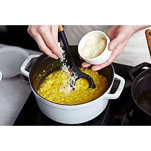 Staub Cast Iron 4-qt Round Cocotte - White Truffle, Made in France