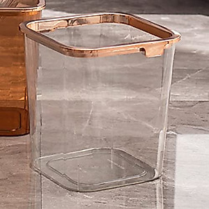 iplusmile Clear Acrylic Trash Can Square Wastebasket Large Garbage Bin Decorative Rubbish Can Wastepaper Container Bin for Bedroom Home Office