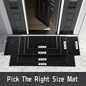 Yimobra Front Door Mat Outside Entrance, 72x24 Runner, Waterproof All-Season Weather Large Doormat, Non Slip Natural Rubber, Stain and Fade Resistant, Indoor Outdoor Mat, Easy Clean Patio, Black