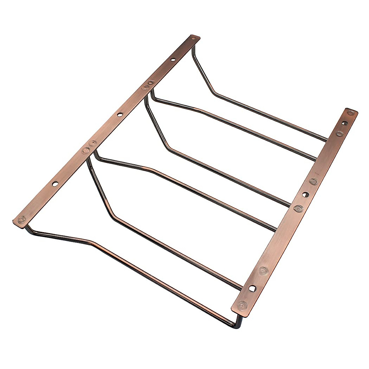 Abcsea 1 Piece Wine Glass Rack Under Cabinet, Wine Glass Rack Copper, Stemware Rack, Wine Glass Holder, Goblet Wine Rack With Screws, 22cm 3 Rows