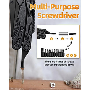 Multitool Knife, 24 in 1 Multi Tool Pocket Knives & Folding Knives with Nylon Bag Safety Lock Camping Accessories Survival Tool Pocket Knife Multi-tool for Outdoor Fishing Hiking