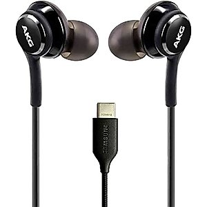 UrbanX OEM 2021 Stereo Headphones for Samsung Galaxy S20 Ultra 5G Braided Cable with Microphone (Black) USB-C Connector (US Version with Warranty)