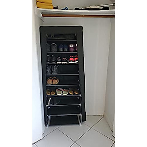 dcmtoamz Fashionable Room-Saving 9 Lattices Non-Woven Fabric Shoe Rack Gray