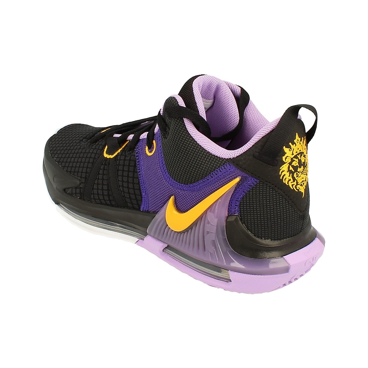 Nike Men's Lebron Witness 7 Basketball Shoe, Black/University Gold-Lilac, 11 M US