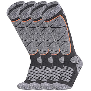 Ekouaer Ski Socks for Men & Women, Skiing, Snowboarding, Winter Sports, Knee-High, Warm, Breathable 2 Pairs Pack