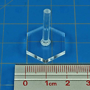 LITKO Acrylic Flight Stands | Hexagon | 3mm Clear Hexagonal Flight Base with Flight Peg (1-inch)