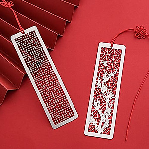 Houchu Metal Bookmarks Creative School Supplies Page Label Students Stationery Page Holder Learn Supplies Chinese Retro Style Book Page Marker(E)