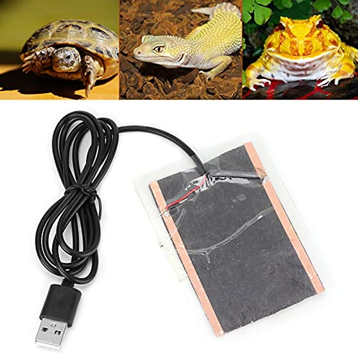 Heat Pad For Reptiles, 5W Portable Heating Pad Carbon Fiber Reptile Heating Pad 45˚C USB Heating Film Heat Mat For Reptiles Low Power Heat Pad For Home Outdoors Daily Use
