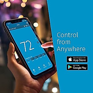 Sensi Touch Smart Thermostat by Emerson with Touchscreen Color Display, Programmable, Wi-Fi, Mobile App, Easy DIY, Data Privacy, Works with Alexa, Energy Star Certified, ST75 - Black, C-Wire Required