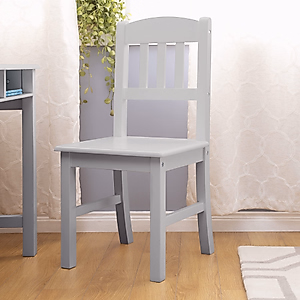 Guidecraft Taiga Desk, Hutch and Chair - Gray: Kids Wooden Computer Study Desk Set with Storage Shelves, Corkboard, and Drawers |Children's Bedroom Activity Table