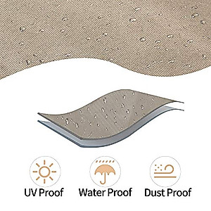 BALI OUTDOORS 23 Inch Round Fire Pit Cover, Column Cover Waterproof Heavy Duty Weather Resistant PVC Oxford Fabric Cover, Brown