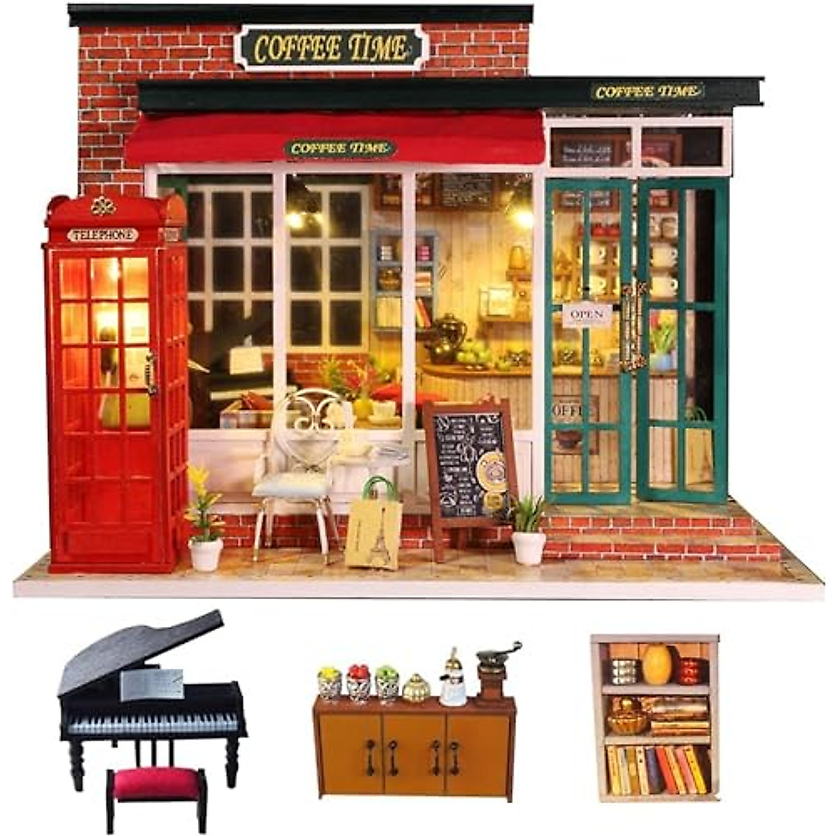 Flever Dollhouse Miniature DIY House Kit Creative Room with Furniture for Romantic Valentine's Gift (Encounter Beauty)