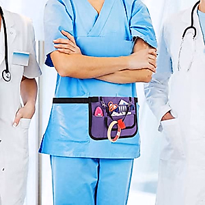 Wessleco Nurse fanny pack for women, Nurse Utility Belt with Stethoscope Holder, Nurse Waist Belt Organizer Pouch(Purple)