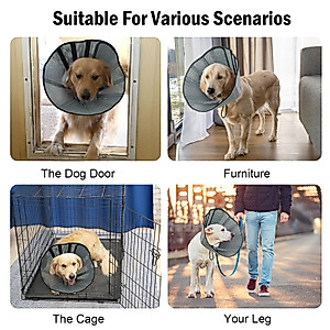 Transni Soft Dog Cone Collar for Large Medium Dogs, Dog Cone Alternative After Surgery, Adjustable Protective Pet Recovery Collar