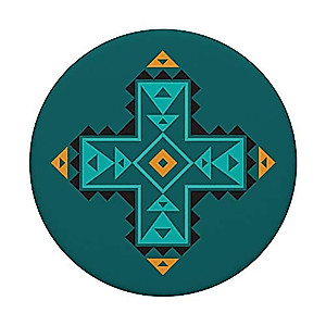 Southwest Geometric Abstract Indian Tribal Cross Pattern PopSockets Grip and Stand for Phones and Tablets