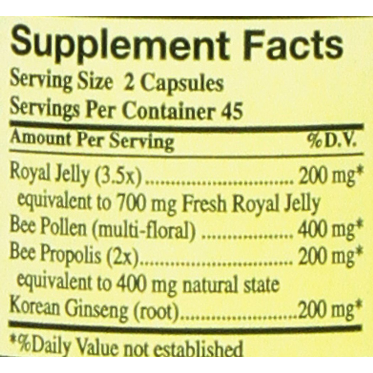 Y.S. Eco Bee Farms, (4 Pack) Royal Jelly, Bee Pollen, Propolis, Plus Korean Ginseng, 90 Capsules