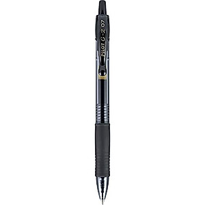 PILOT G2 Premium Refillable & Retractable Rolling Ball Gel Pens, Fine Point, Black Ink, Single Pen (31026)