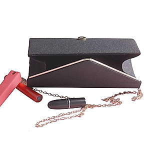 KALAIEN Envelope Clutch Purse Evening Bag for Women Glitter Evening Bag Handbags For Wedding (Black)