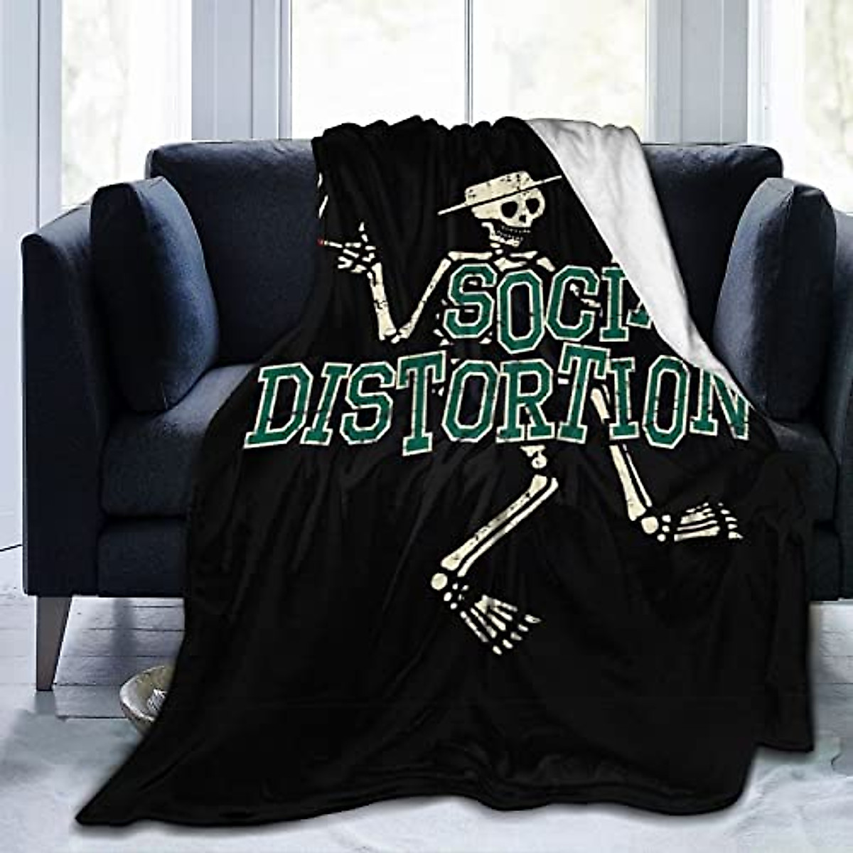 Social Distortion Blanket Flannel Plush Throw,Soft Blanket Blanket for Bedroom Living Room Couch Bed Sofa 80"X60"
