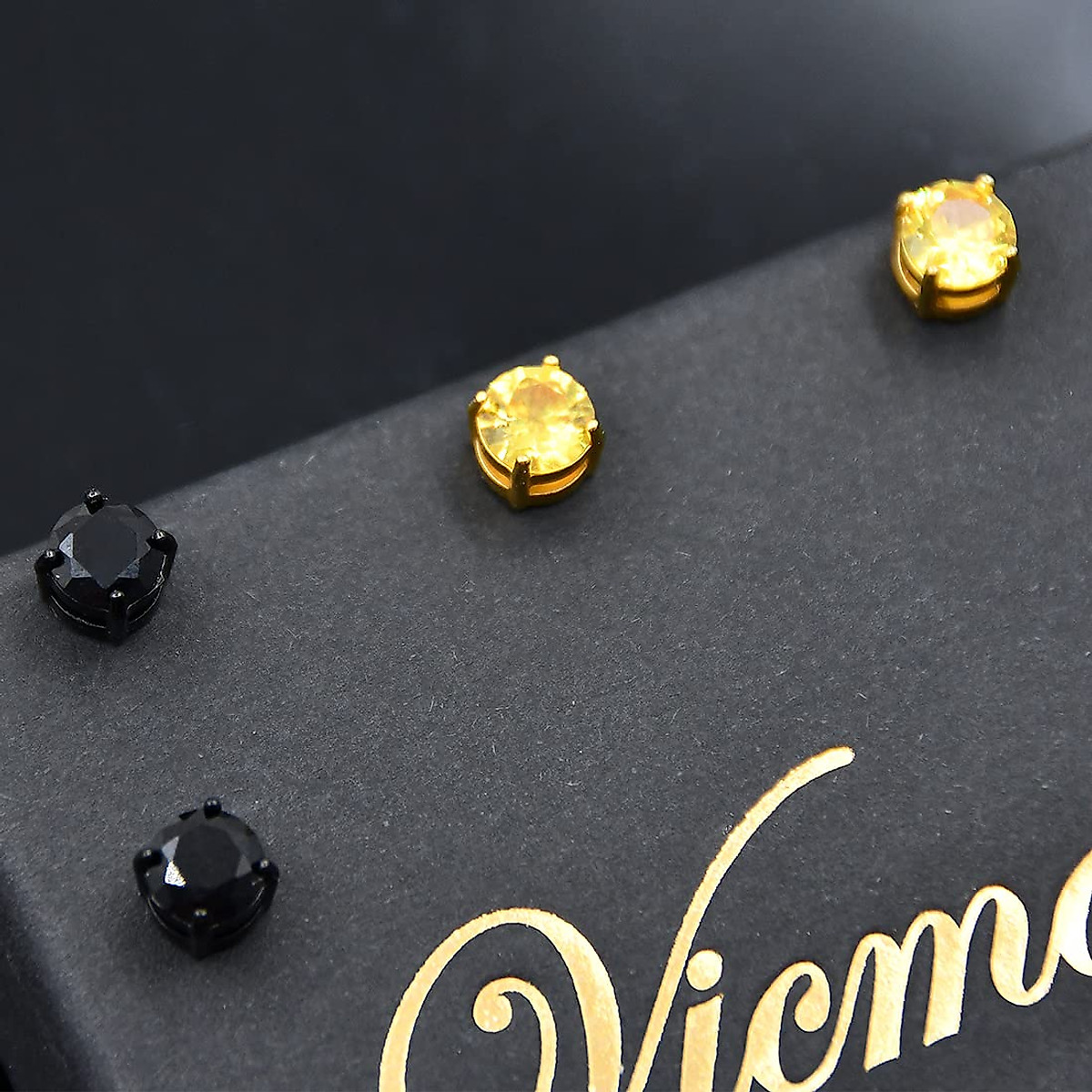 Vicmag Magnetic Earrings for Women, Waterproof Earrings with Magnet, Non Piercing Stud Earrings Ear Ornament Set Cubic Zirconia