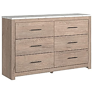 Signature Design by Ashley Senniberg Contemporary Dresser, Light Brown/White