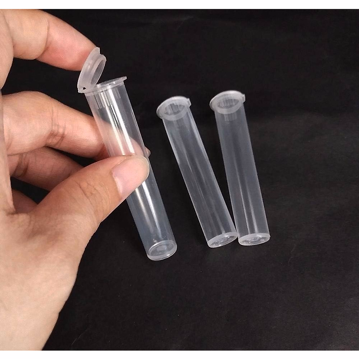 72mm Child Resistant Pop Top Cartridge Tubes Clear 1mL 0.5mL (10 Pack)