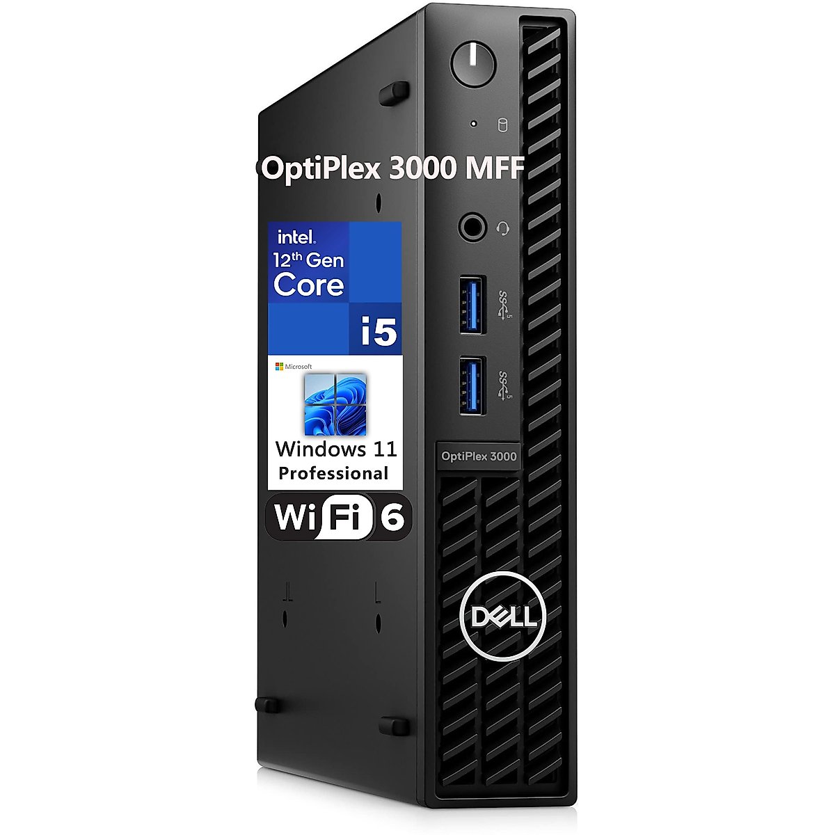 Dell OptiPlex 3000 Micro Form Factor MFF Business Desktop Computer, Intel Hexa-Core i5-12500T (Beat i7-11700T), 16GB DDR4 RAM, 512GB PCIe SSD, WiFi 6, Bluetooth, Keyboard & Mouse, Windows 11 Pro