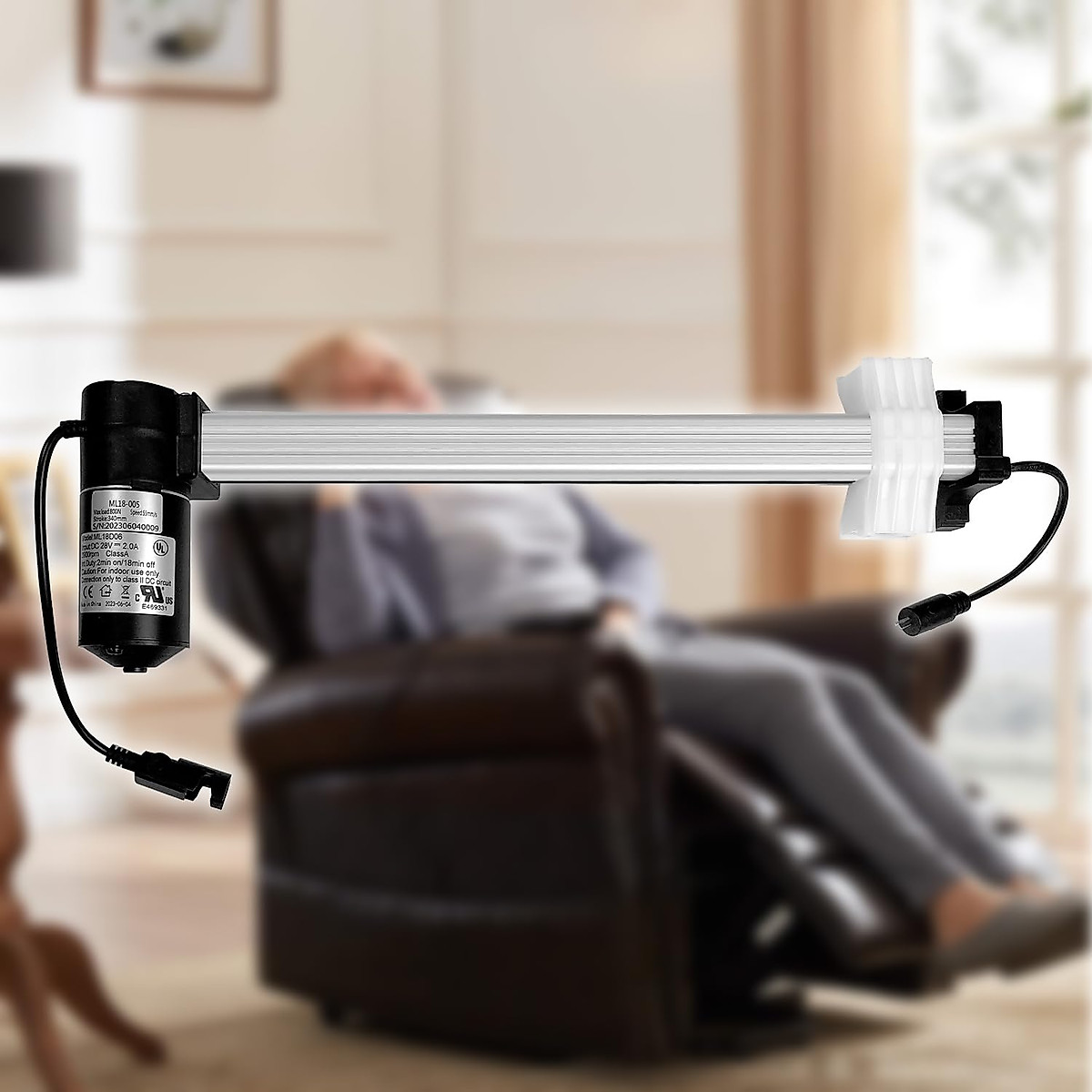 Kroshine Power Recliner Motor Replacement with Cord Model ML18-005 Linear Actuator for Sofa Lift Chair Couch Massage Seat Bed