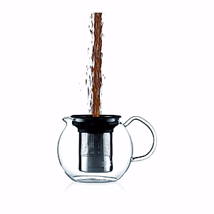 Bodum ASSAM Teapot, Glass Teapot with Stainless Steel Filter, 34 Ounce