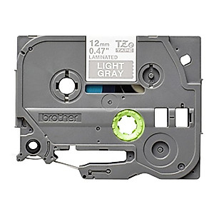 Brother TZe-MQL35 Labelling Tape Cassette, White on Matt Light Grey, 12 mm (W) x 5 m (L), Laminated, Brother Genuine Supplies