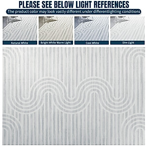 HOMBYS 10x14ft Contemporary Striped Area Rug for Living Room Bedroom, Large Modern Floor Carpet with Non-Slip Backing for Indoor, Minimalist Home Deco Non-Shedding, Grey, Machine Washable